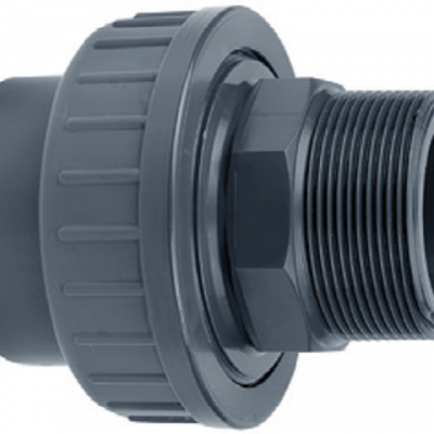 PVC druk 3/3 Koppeling 40 mm x 1¼” Buitendraad PN10 | Daruma Koi