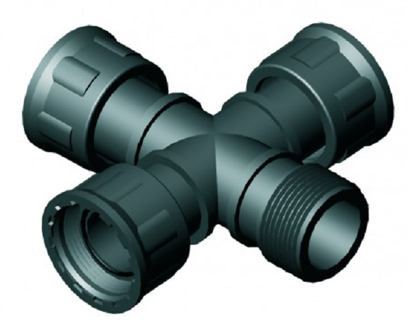 Manifold Kruiskoppeling 3 x binnendraad x 1 x buitendraad 1″ | Daruma Koi